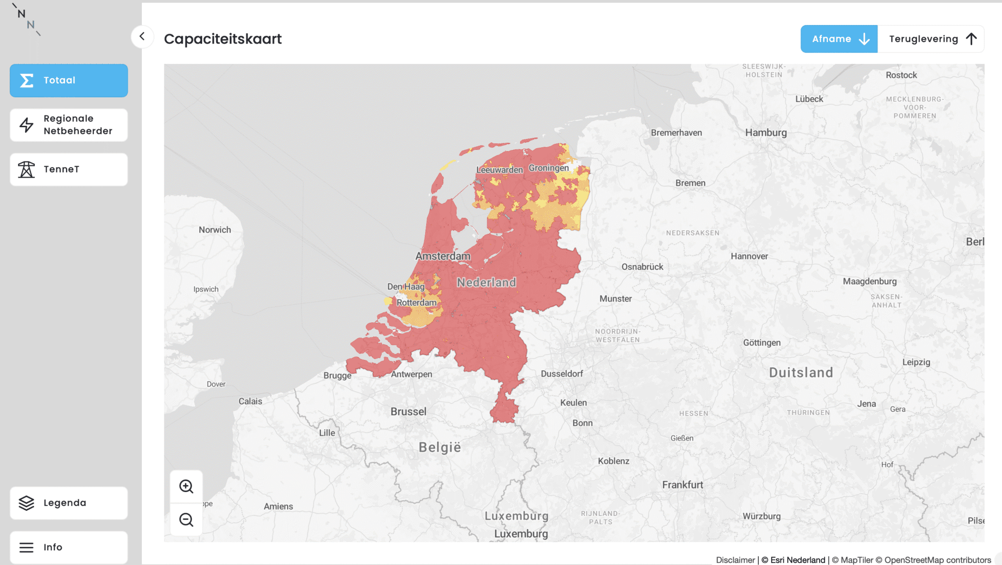 Netcongestie kaart Nederland